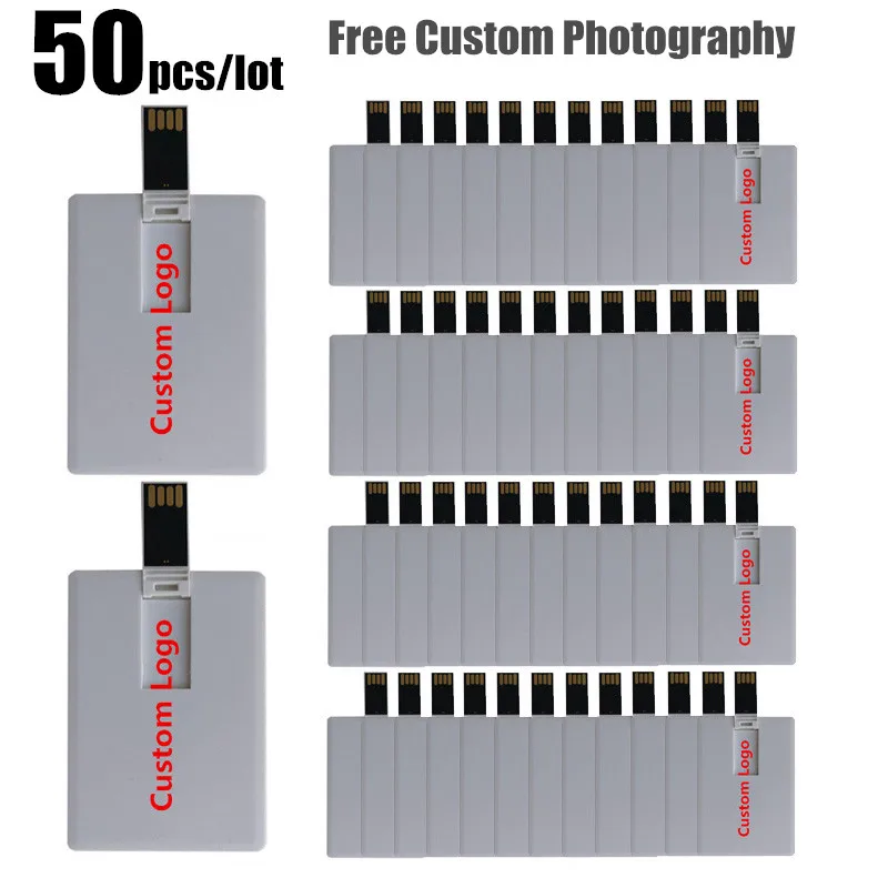 50 PCS/LOT Free Customized Logo Real Capacity Credit Card 4GB 8GB 16GB ...