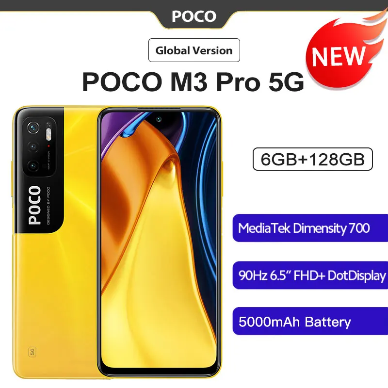Versão Global Poco M3 Pro 5g Smartphone 6gb/128gb Dimensão 700 Octa ...