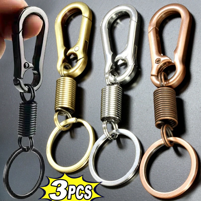 Spring-Keychain-Zinc-Alloy-Carabiner-Buckle-Key-Rings-Anti-lost ...