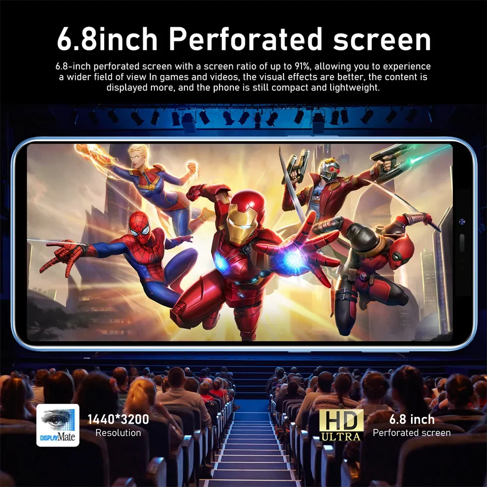 Smartphones Hot 2025 Pro 50, écran 6.8 HD, nouvelle version mondiale, 5G, double SIM, batterie ...