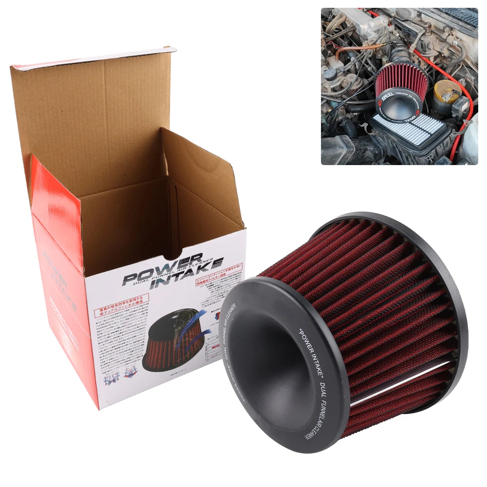 A***i Air Filter Aluminum Tube Kits Air Filter 76MM Intake Air Filter ...