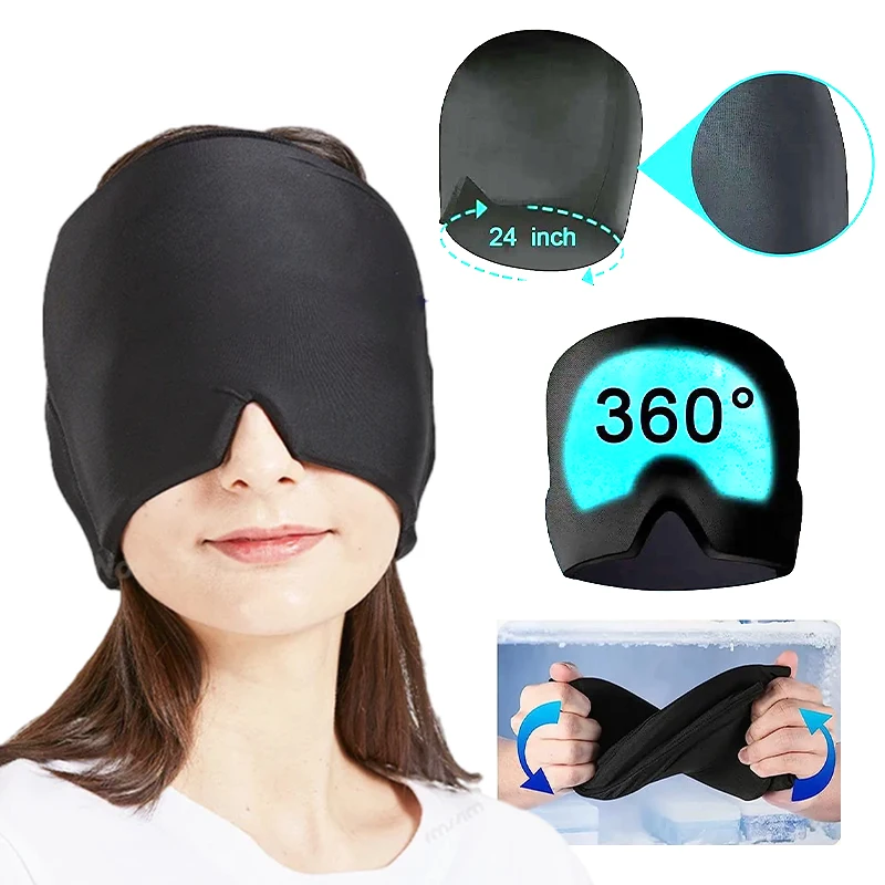 Headache-Migraine-Massager-Cap-Head-Pain-Massage-Gel-Hat-Eye-Mask ...