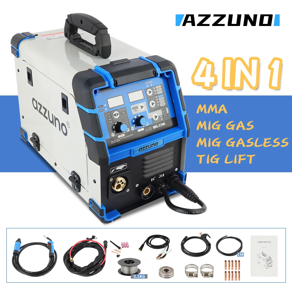 AZZUNO-200A-Welder-MIG-270H-Semi-automatic-Welding-Machine-4-in-1-MMA ...