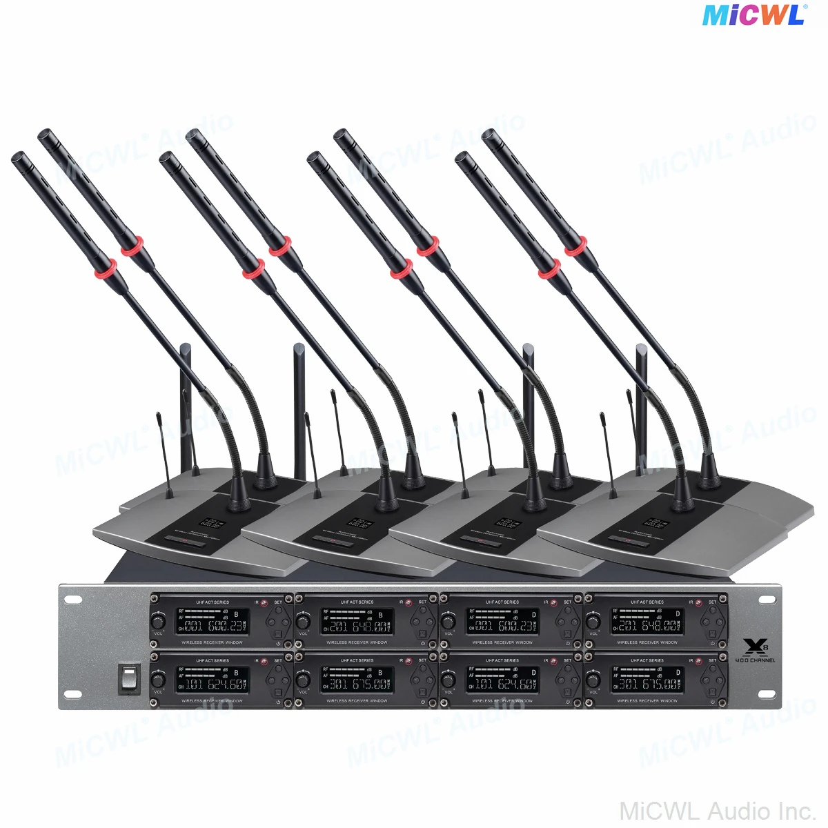 Microflx-MXCW800-Rechargeable-8-Desk-Wireless-Conference-Microphone ...