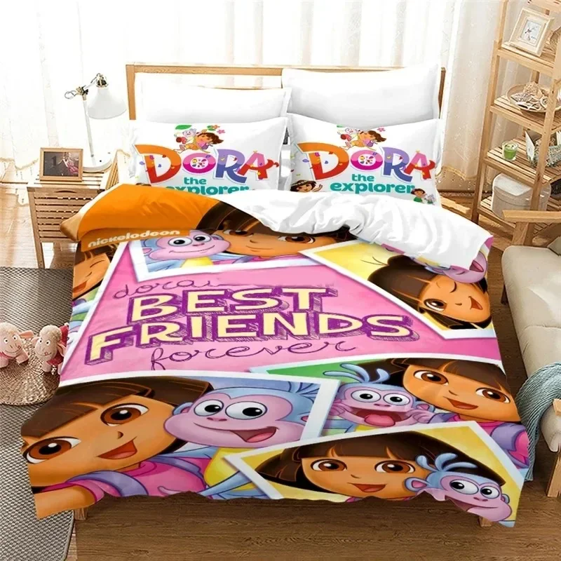 3D Print D-dora Cartoon Explorer Bedding Set Double Twin King Duvet ...
