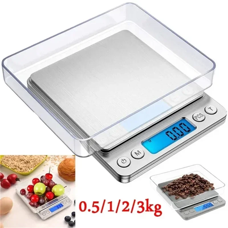 Cooking Food Scale Kitchen Measuring Scales LCD Jewelry Balance Gram ...