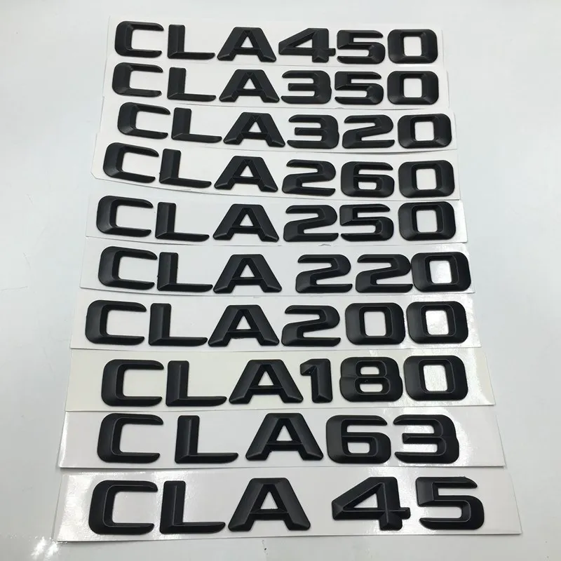 매트 블랙 ABS CLA 45 CLA35 CLA 450 트렁크 후면 문자 엠블럼 로고, 메르세데스 벤츠 AMG CLA 클래스 ...
