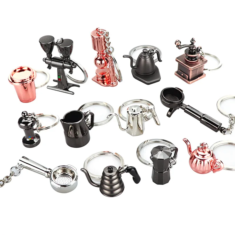 Creative Coffee Keychain Portable Coffee Machine Pitcher Keychain ...