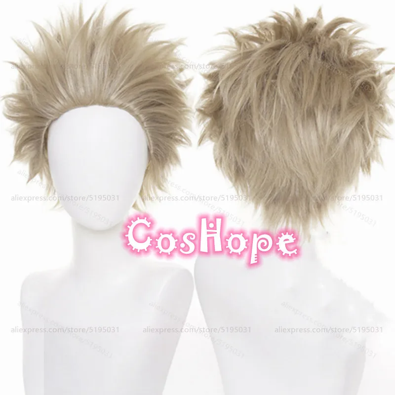 MHA Hawks Cosplay Wig Men Short Fluffy Gray Brown Wig Cosplay Anime ...