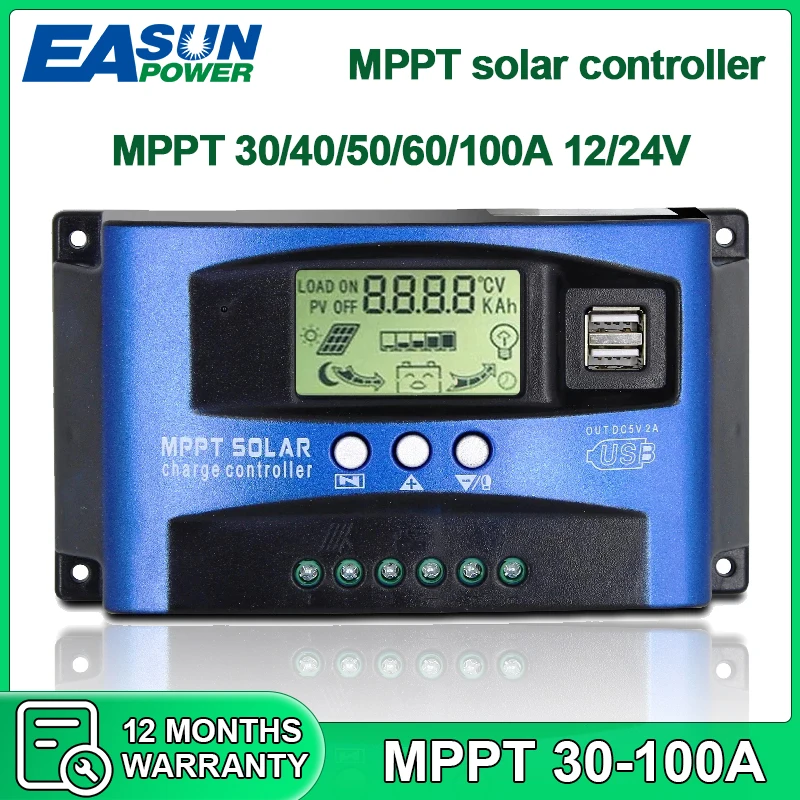 MPPT-Solar-Charge-Controller-30A-40A-50A-60A-100A-Dual-USB-LCD-Display ...