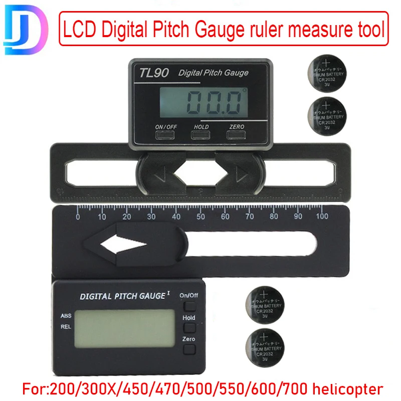 TL90 LCD Digital Pitch Gauge ruler measure tool for T REX 450/L 470 380 ...