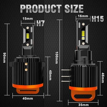 H15 LED Headlight Bulbs G2 H7 LED For Golf 6 MK3 Canbus Lamps H4 H1 H11 9005 9006 High Low Beam ...