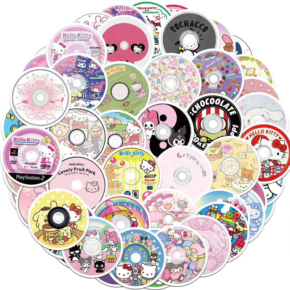 10-30-50pcs-Cute-Funny-Sanrio-Hello-Kitty-Record-CD-Music-Stickers ...