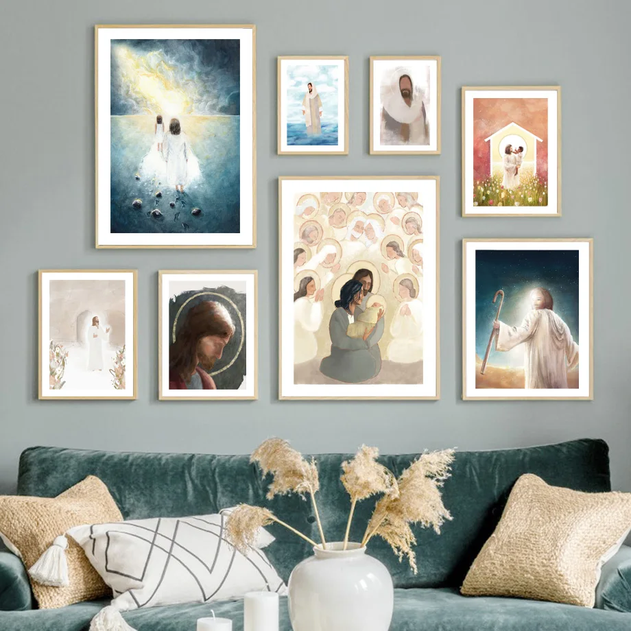 Jesus Christian Bible Faith LDS Nordic Poster Abstract Wall Art Print ...