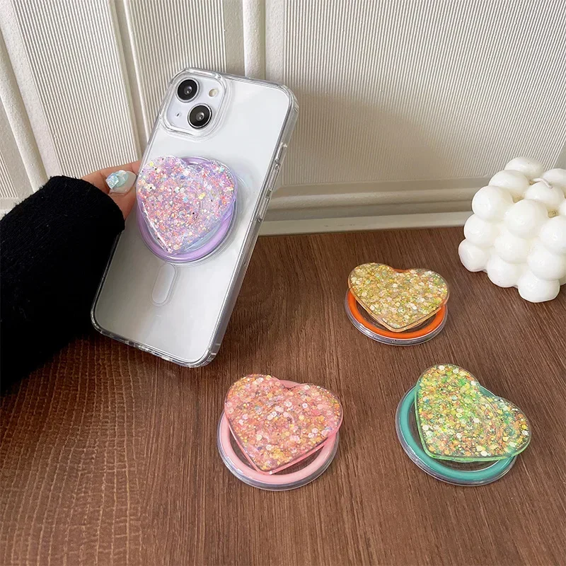 Stylish-Glitter-Sequins-Love-Heart-Smart-Tok-For-Magsafe-Magnetic-Phone ...