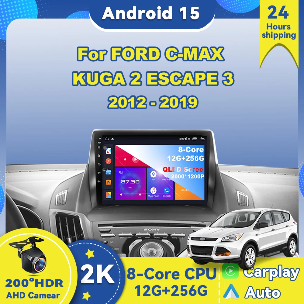 Android 15 Car Radio For FORD C-MAX KUGA 2 ESCAPE 3 2012 - 2019 ...