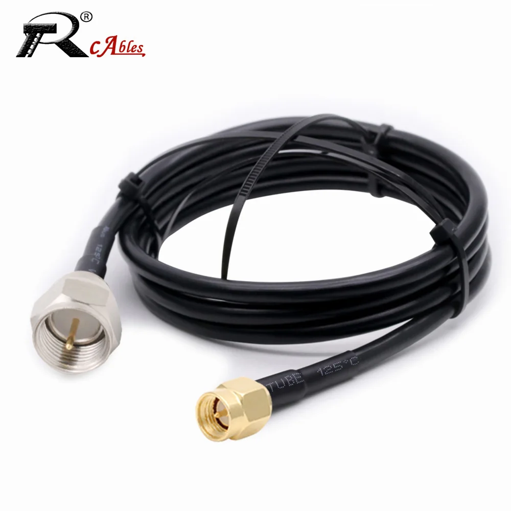 F Male to SMA Male Plug RG58 PIgtail 50ohm Coaxial Cable F Plug TV ...