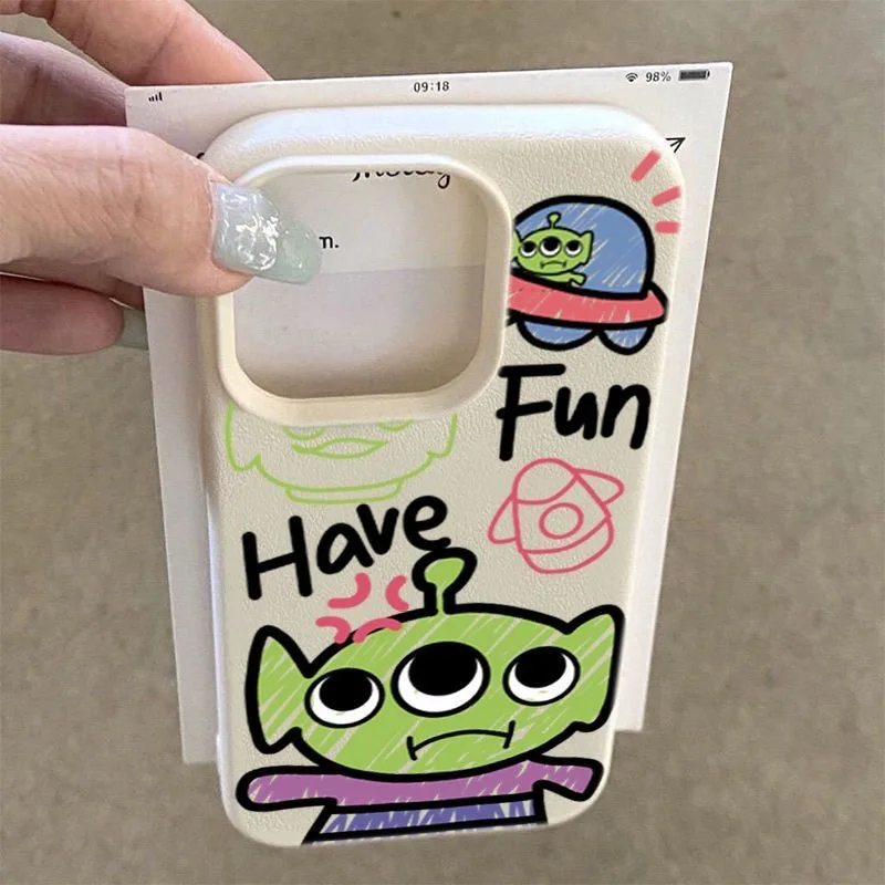 Toy Story Alien Fashion TPU Imitation Leather Shock-Absorbing Phone ...