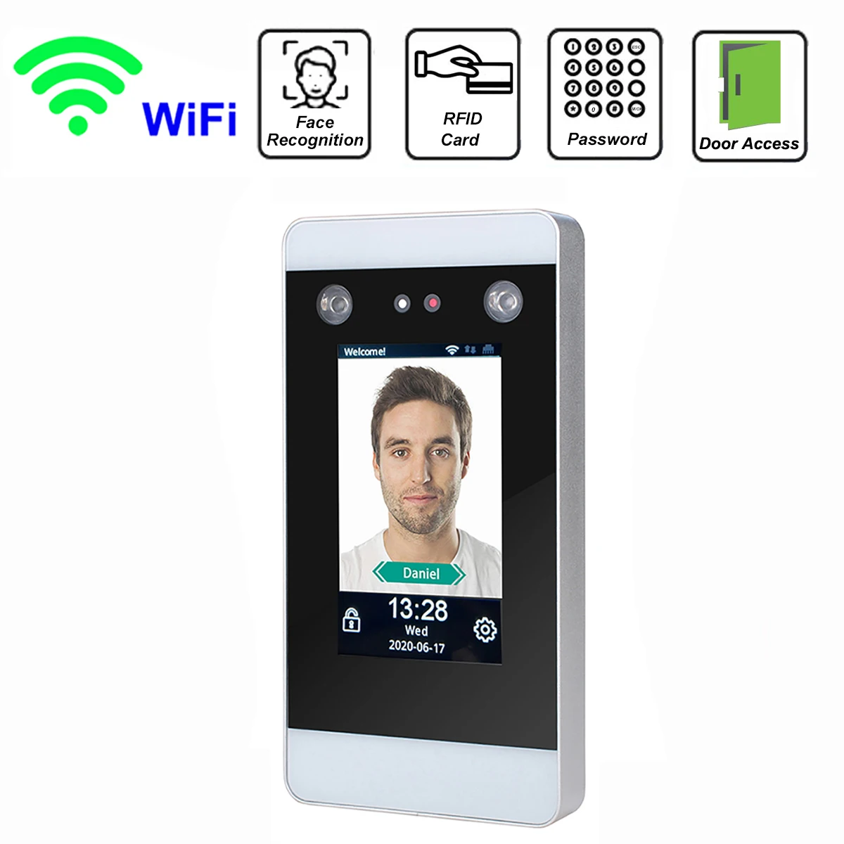 Wifi Facial Time Clock Recording Face Door Lock Access Control System ...