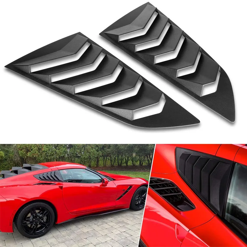 Rear-Side-Window-Louver-Cover-Sun-Shade-Vent-Fit-For-2014-2019-C7 ...