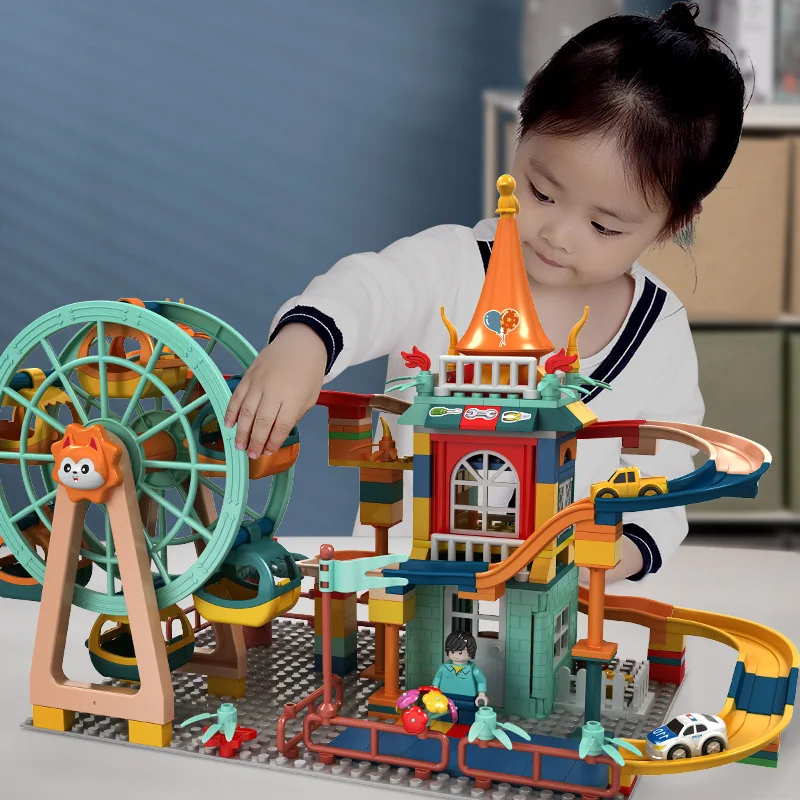 Children-s-Assembled-Small-Particles-Building-Blocks-Ferris-Wheel-Slide ...