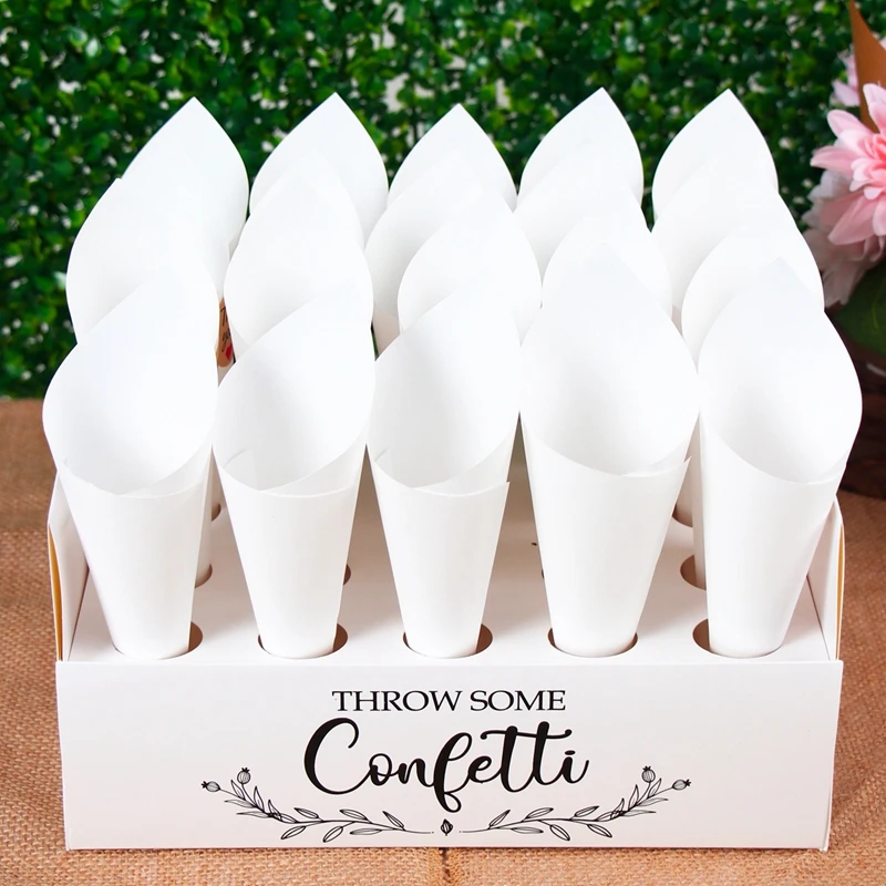 Kraft Paper Wedding Confetti Cone Holder Support For Wedding Decoration ...