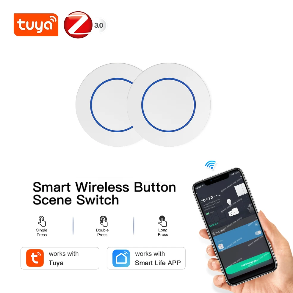 Smart Life ZigBee Button Scene Switch Wireless Intelligent Linkage Tuya ...
