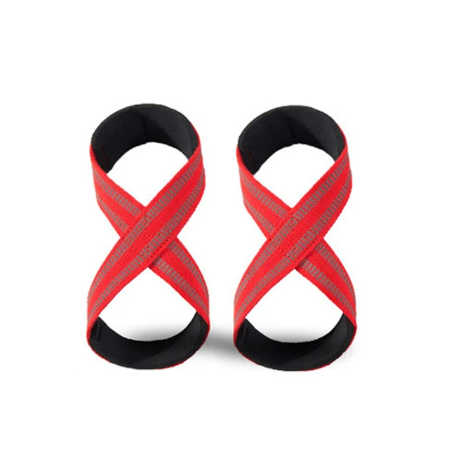 Padded Figure 8 Straps Deadlift Weight Lifting Wrist Straps Power ...