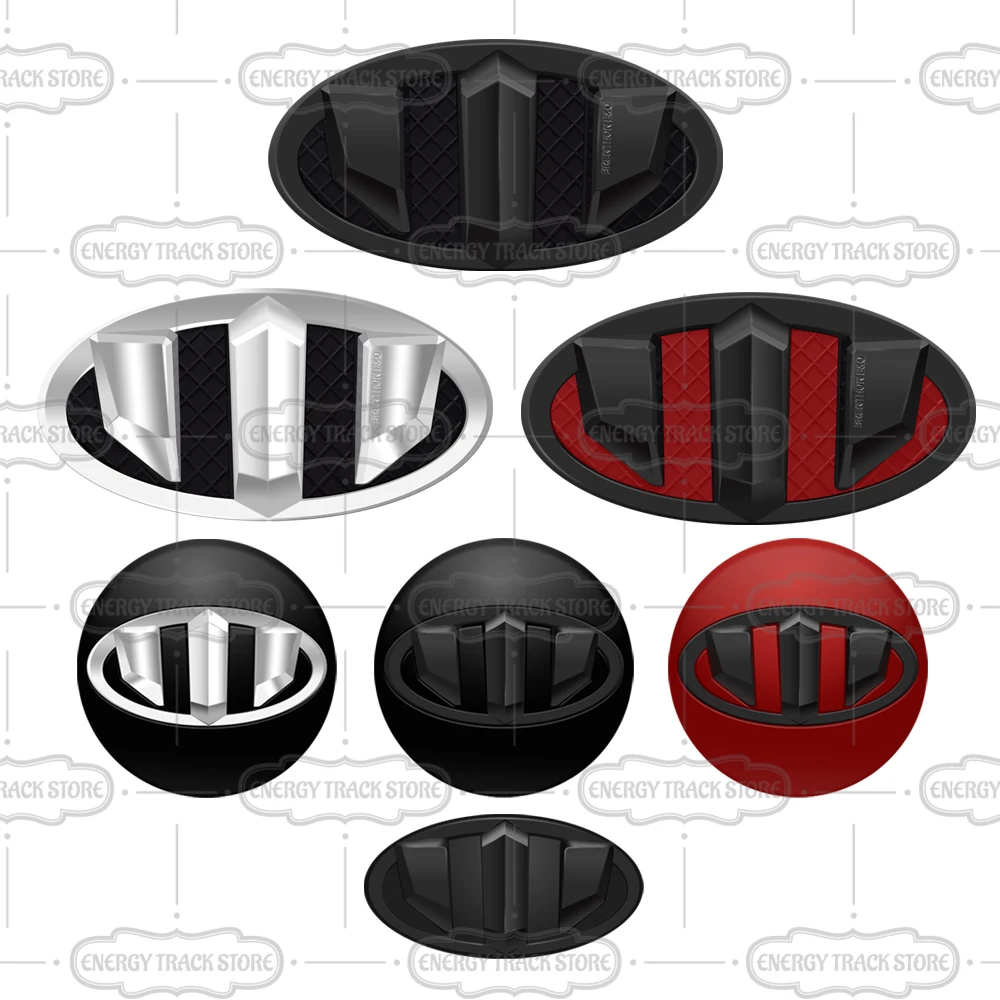 ABS Car Front Badge Rear Trunk Decals Emblem Wheel Hub Sticker Steering ...