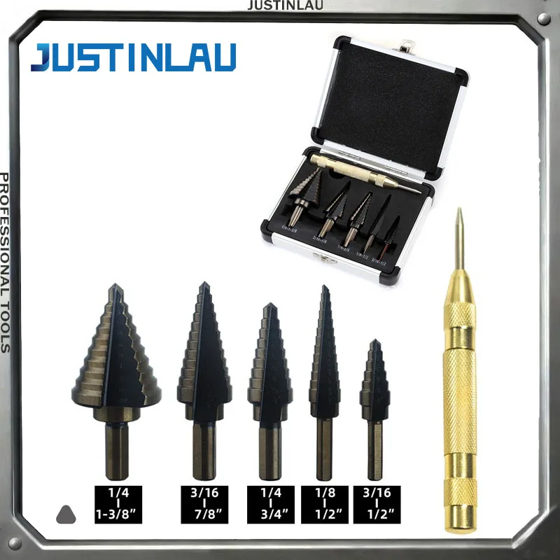 1 Set of Multifunctional Porous Multi Size Step Drill Aluminum Box ...