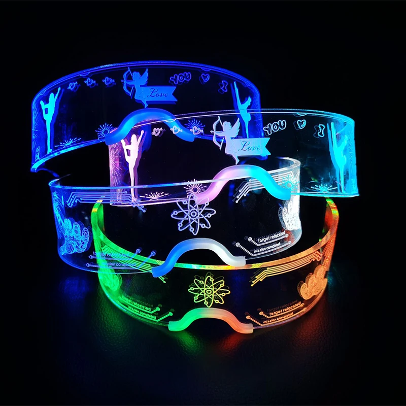 Trendy-Luminous-LED-light-up-Sunglasses-Fashion-cyberpunk-Neon-Party ...