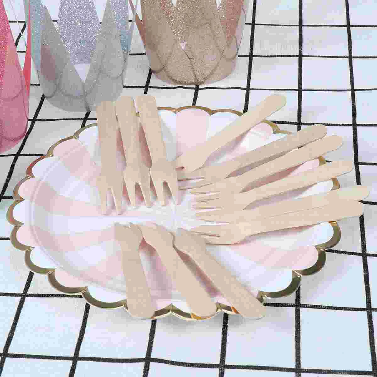 Tenedores de madera, Mini tenedor de madera desechable, cubertería para ...
