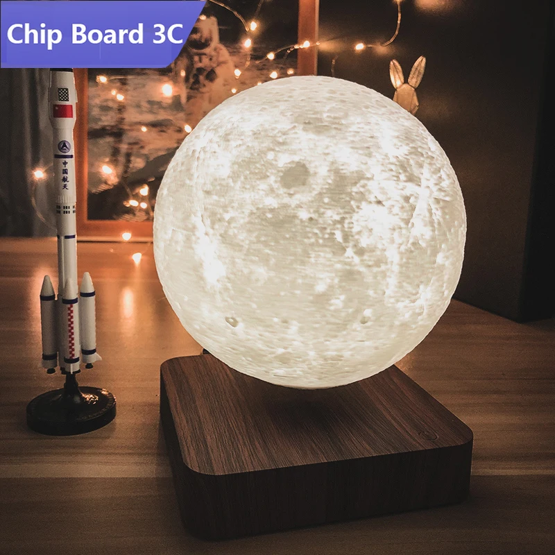 3D Led Night Lights Magnetic Levitation Star Moon Lamp Mars Saturn ...