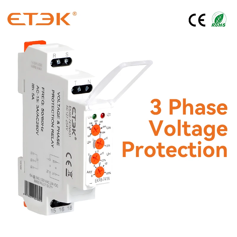 ETEK-3-Phase-Voltage-Protection-Relay-Over-voltage-Phase-Failure-SPDT ...