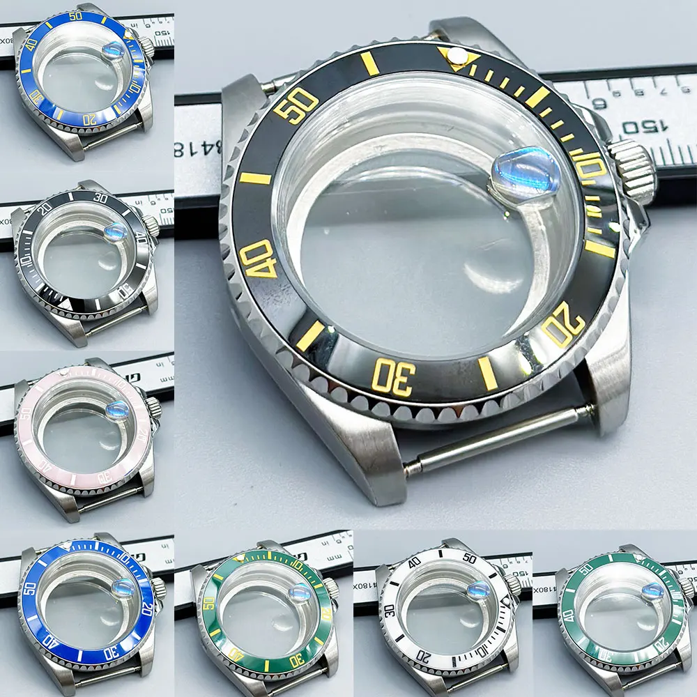 40MMglass-Men-s-Watch-Case-Crystal-Watches-Accessories-Steel-Case-for ...