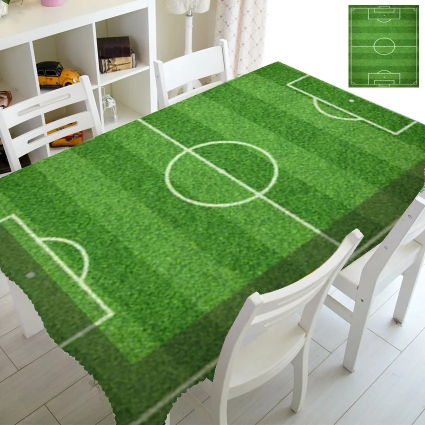 Grass Football Field Printing Rectangular Tablecloths for Table Party ...