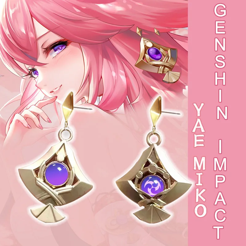 Genshin-Impact-Anime-Yae-Miko-Vision-Cospaly-Props-Metal-Alloy-Earring ...