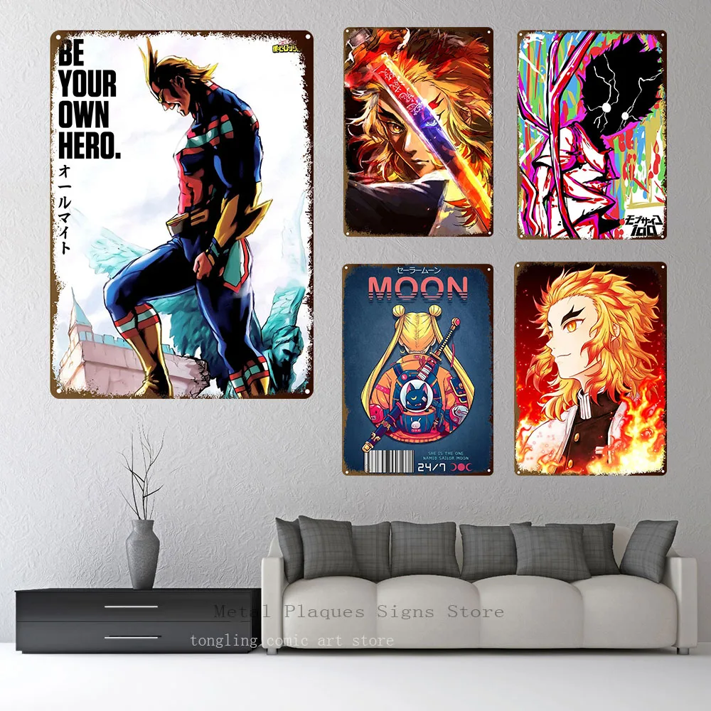 My Hero Academia Vintage Japanese Anime Metal Tin Sign Wall Decor For ...