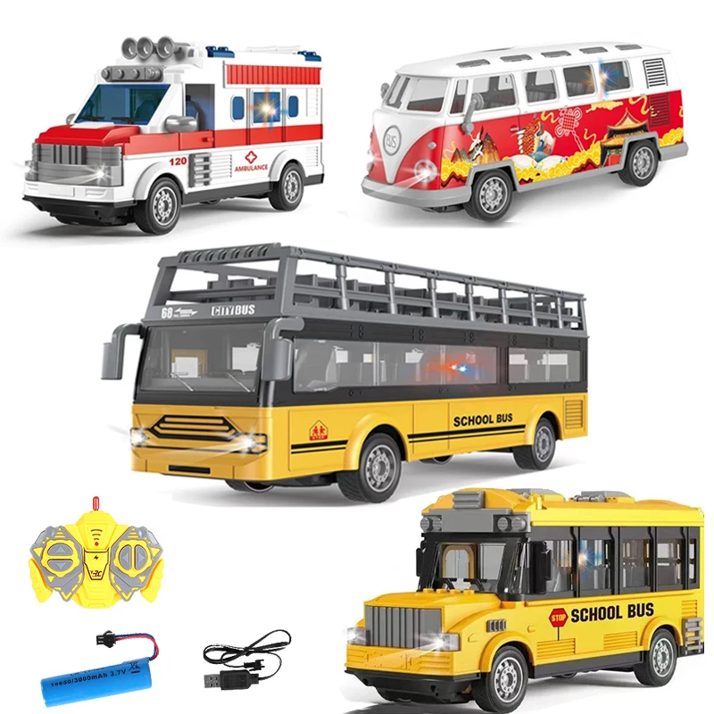 1-30-4CH-Electric-Remote-Control-Bus-Toy-RC-Ambulance-With-LED-Light ...