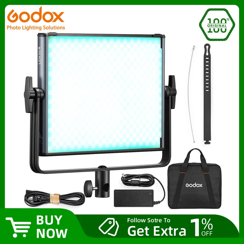 GODOX Full Color Fill Light, LED Video Light Panel, Suporte App Control ...