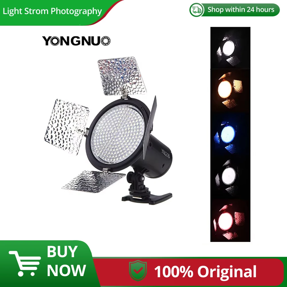 YONGNUO YN216 3200K-5500K LED Video Light with 4 Color Plates for Canon ...