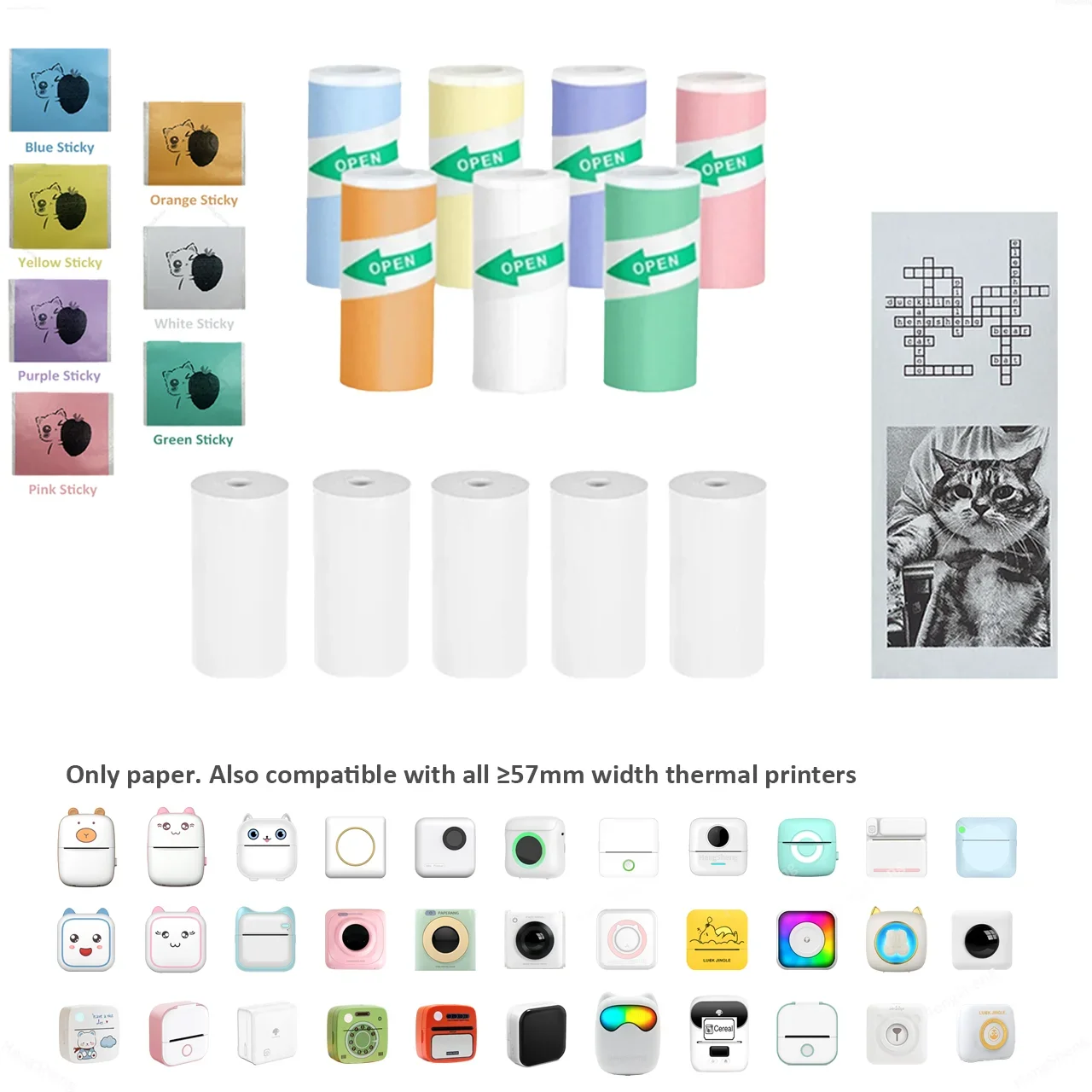 Paper For Thermal Printer Adhesive Paper Glossy Printable Sticker For ...