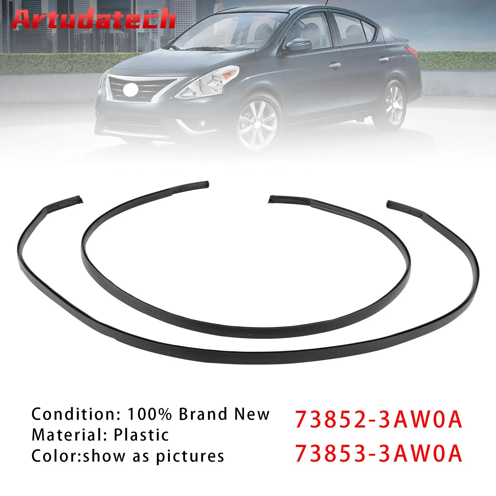 Artudatech 2PCS Moulding-Roof Drip 73852-3AW0A,73853-3AW0A For Nissan ...
