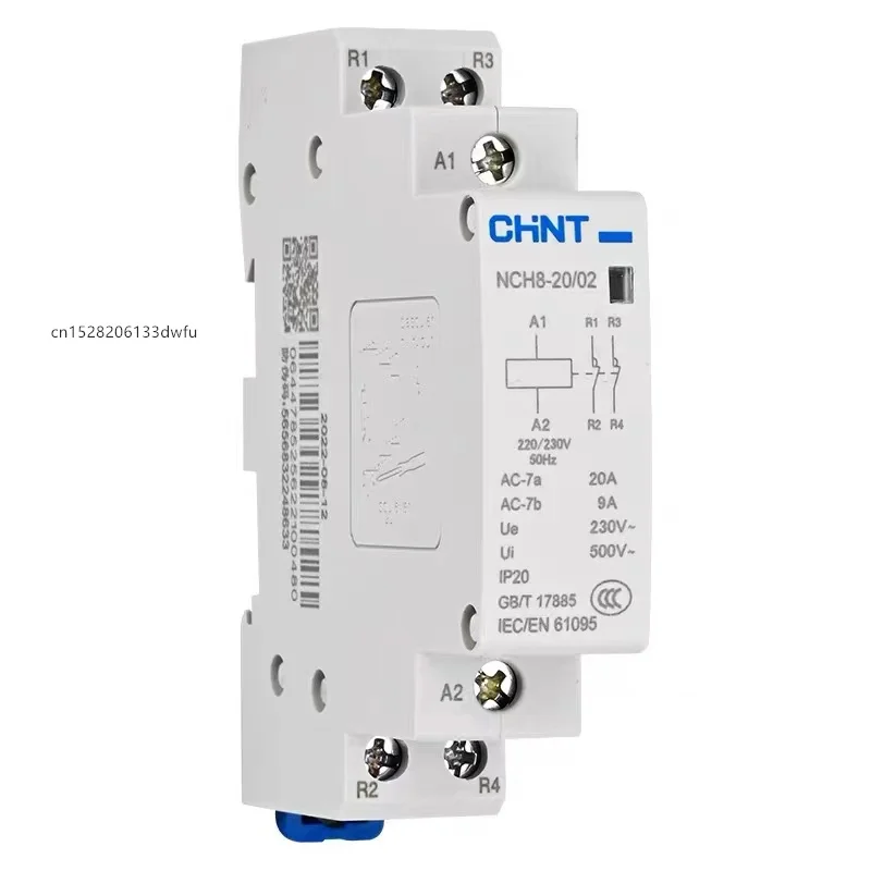 Original CHINT NCH8-20A 25A 40A 63A Modular AC household Mini Contactor 220V 230V 400V 1NO 1NC ...