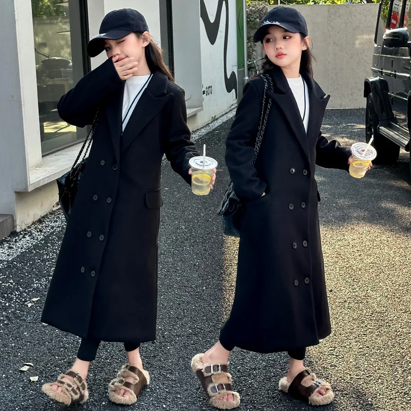winter-Thicken-cotton-teen-Girls-long-Woolen-Overcoat-Double-breasted ...