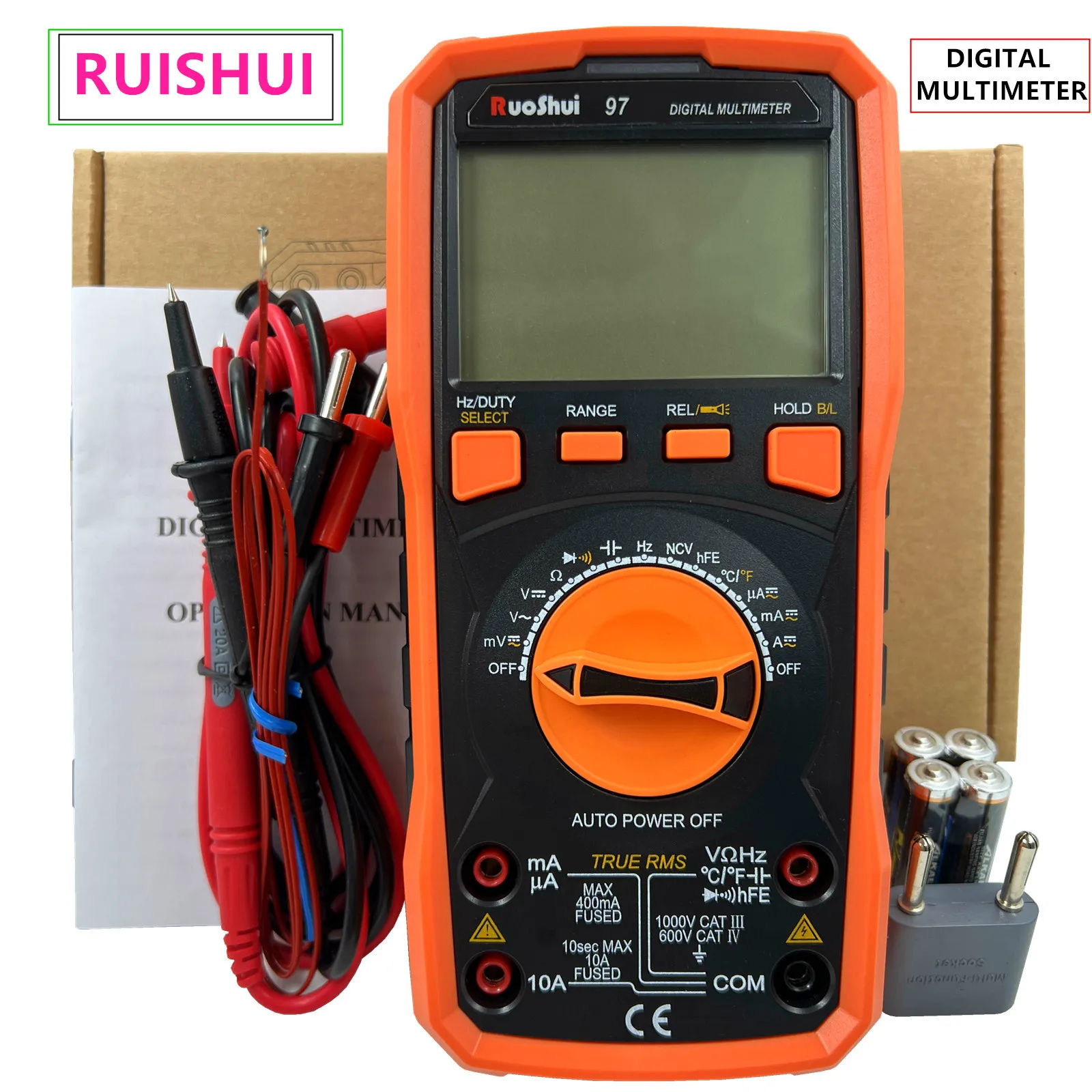 RuoShui-VC97-Victor-Digital-Multimeter-4000-Counsts-Resistance-Capacitance-Frequency-Temperature ...