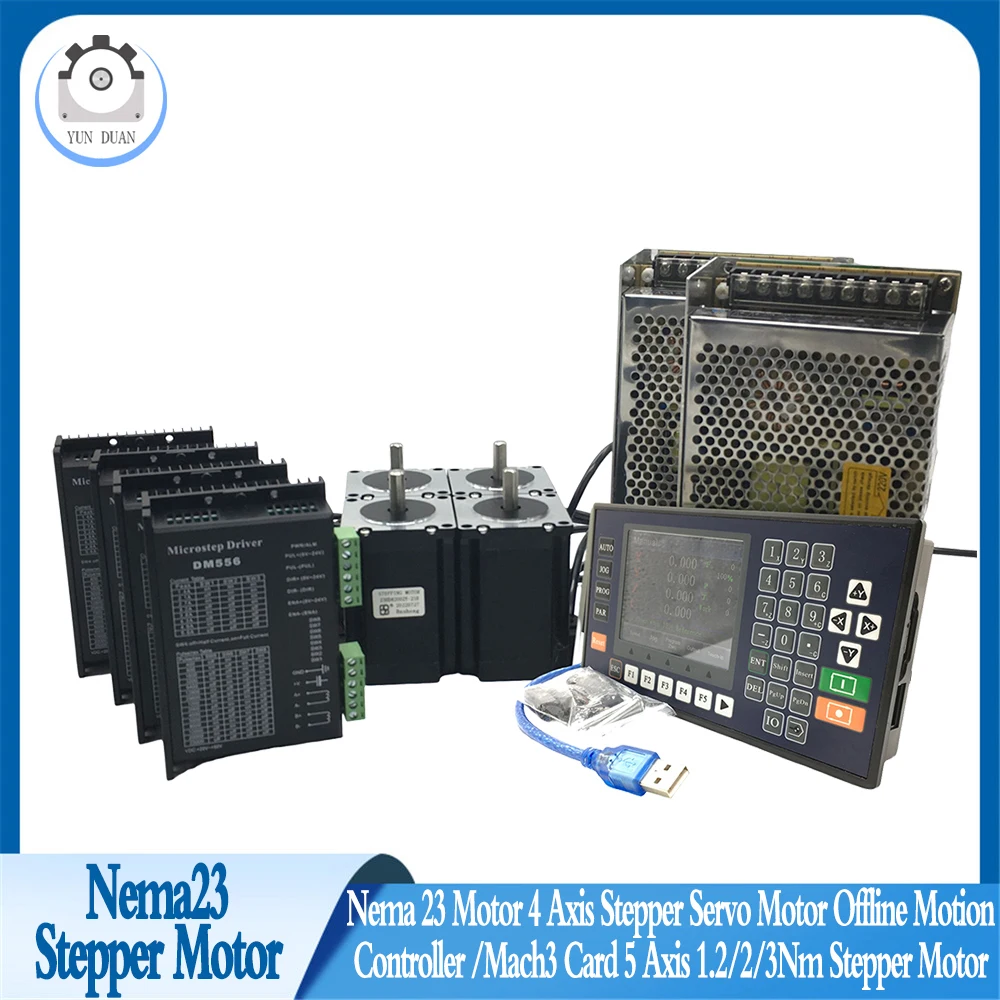 Nema23-Motor-4-Axis-Stepper-Servo-Motor-Offline-Motion-Controller-Mach3 ...