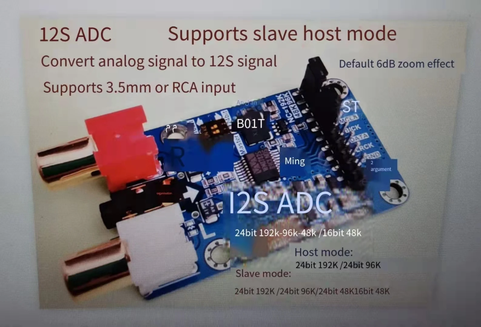 I2s Adc Audio I2s Capture Card Module Master-slave Mode Development ...