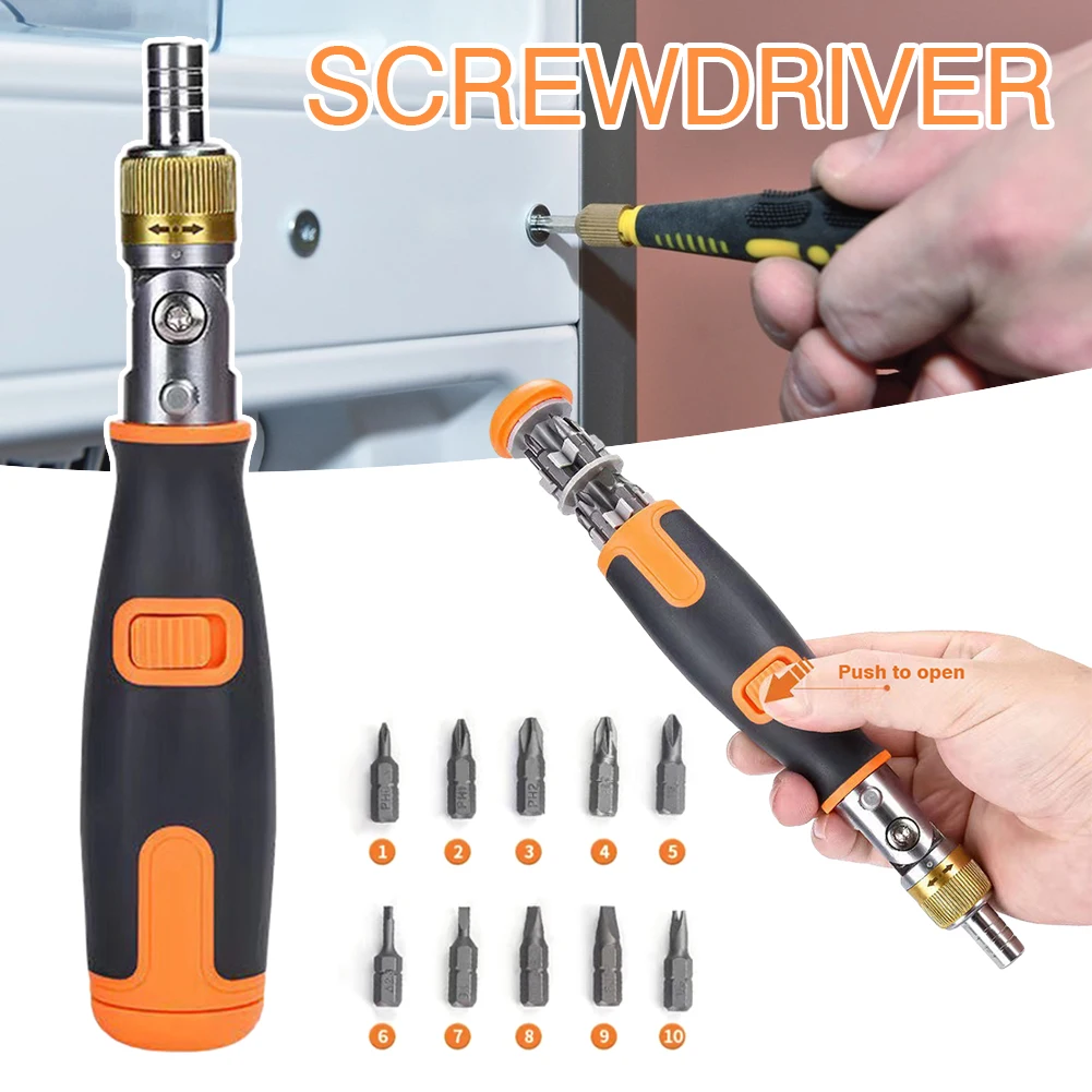 Home-Portable-10-In-1-Hidden-Screwdriver-Head-Multi-Angle-Ratchet ...