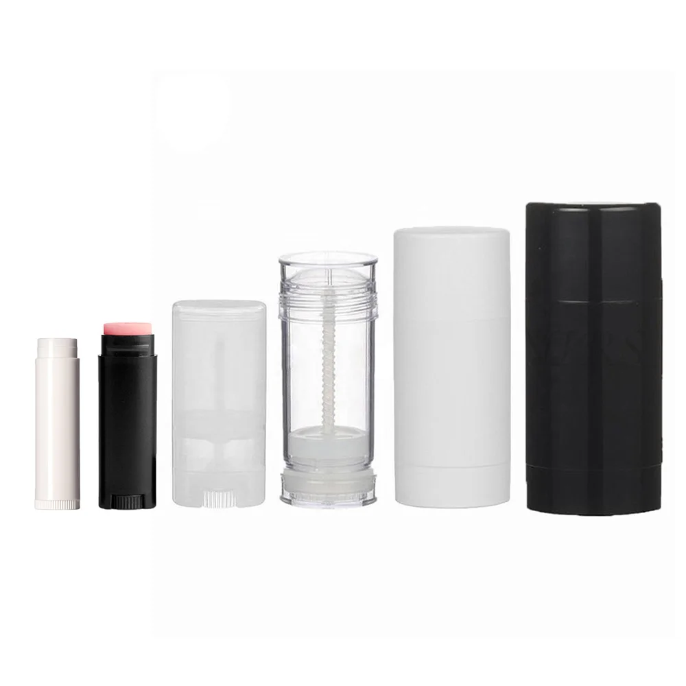 3pcs 5/15/30/50/75ml cylinder round oval shape cosmetic deodorant stick ...